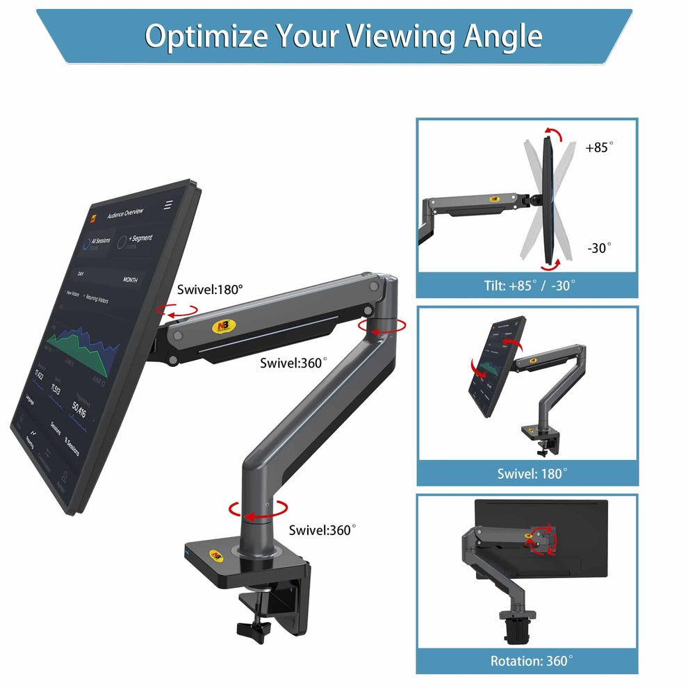 North Bayou computer monitor stand - Single Arm G45 (40-Inch 12Kg ...